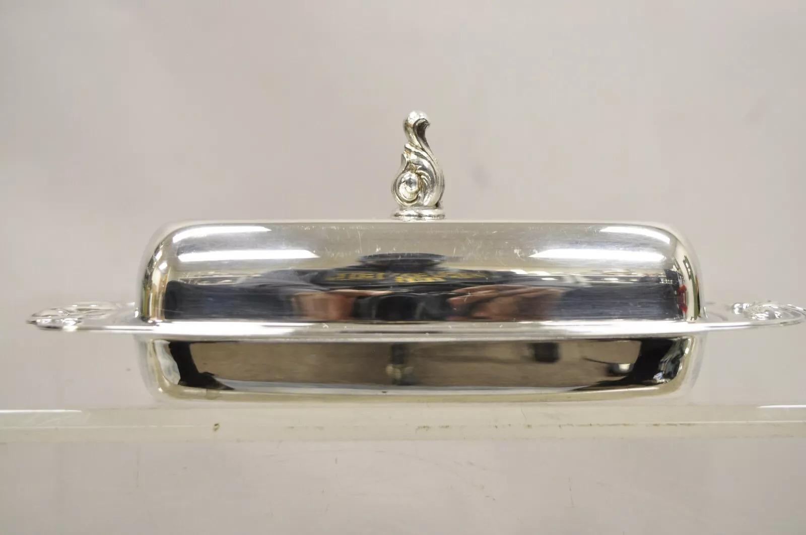 Vintage Oneida Silver Plated Covered Butter Dish With Glass Liner For ...