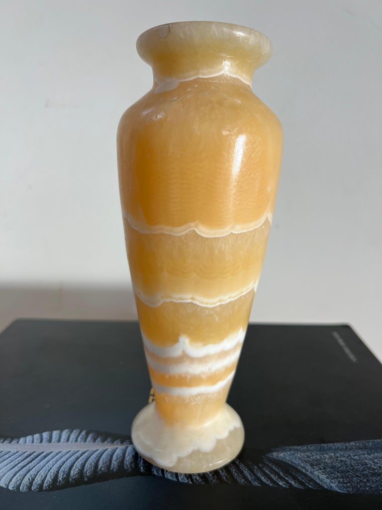 Vintage Onyx Vase in Lemon Curd Yellow, 1960s For Sale at 1stDibs