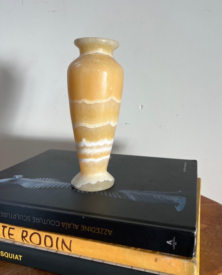 Vintage Onyx Vase in Lemon Curd Yellow, 1960s For Sale at 1stDibs