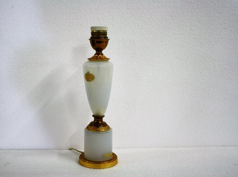 Vintage Opaline Table Lamp Made in France, 1960s For Sale at 1stDibs