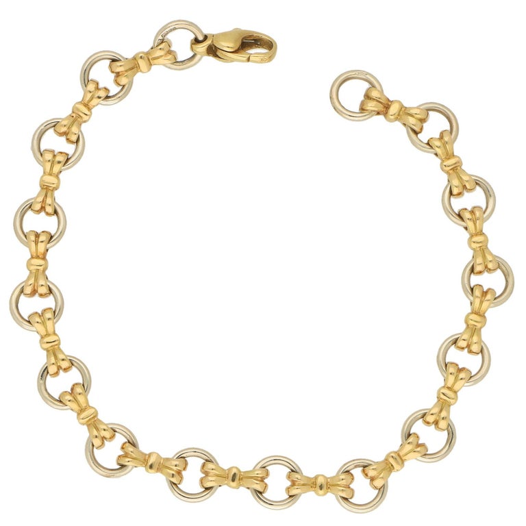 Vintage Openwork Hoop Bracelet with Bow Links, circa 1992 at 1stDibs