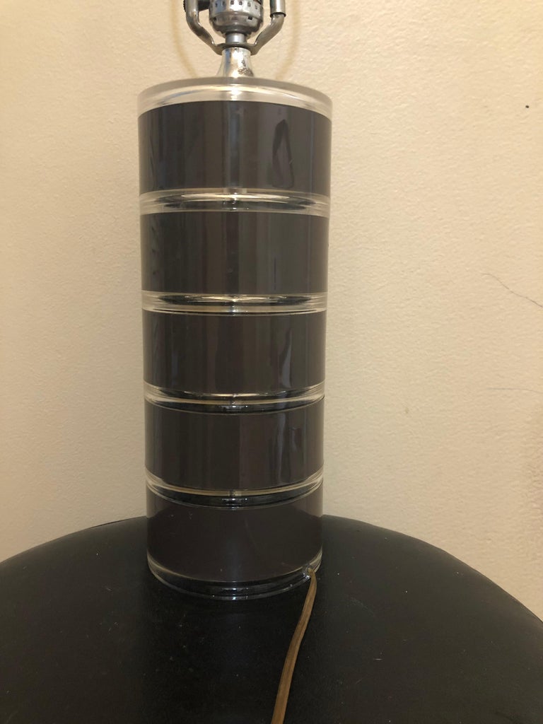 Vintage Optique Lucite Disc Lamp For Sale at 1stDibs