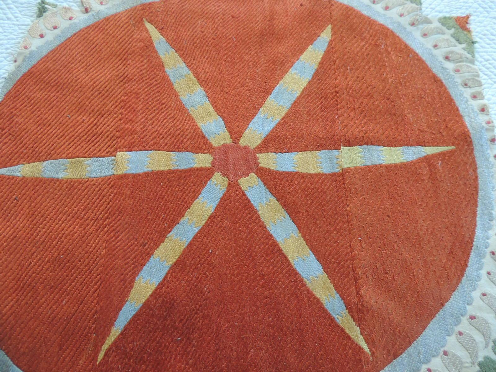 Vintage Orange and Yellow Suzani Textile Fragment For Sale at 1stDibs