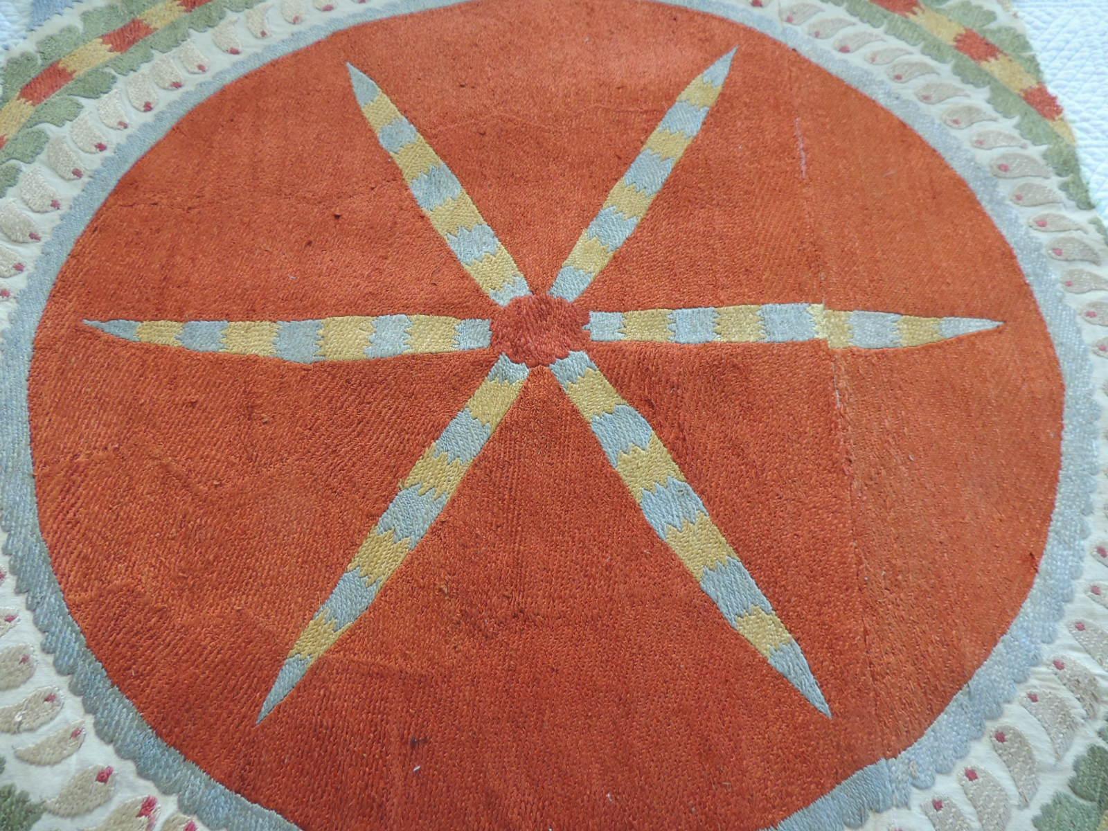 Vintage Orange and Yellow Suzani Textile Fragment For Sale at 1stDibs