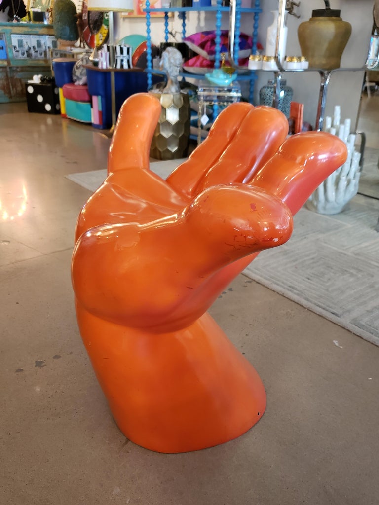 Vintage Orange Hand Chair at 1stDibs