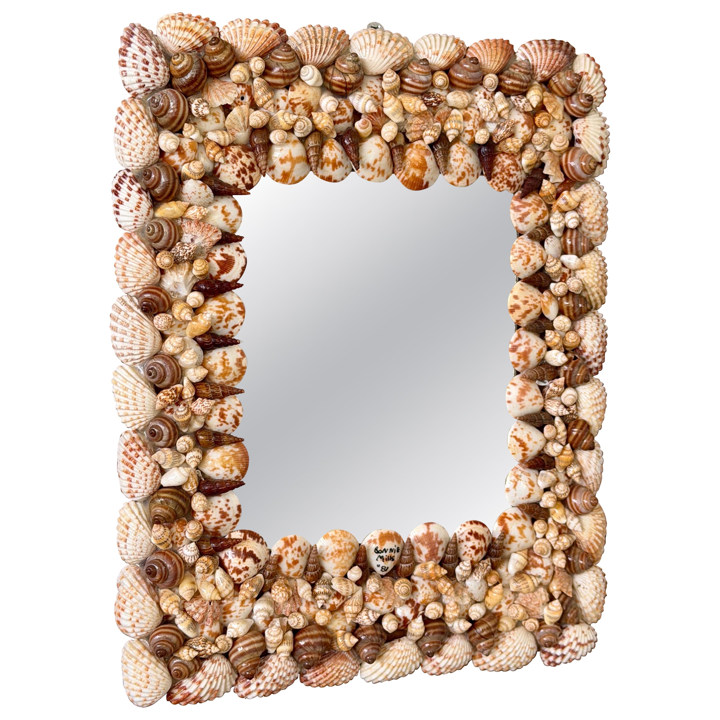 Vintage Palm Beach Hollywood Regency Coastal Wall Mirror Seashells ...