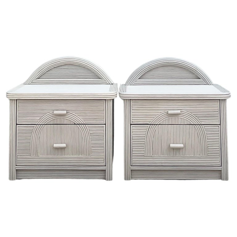 Vintage Organic Modern Arched Pencil Reed Nightstands, a Pair For Sale ...