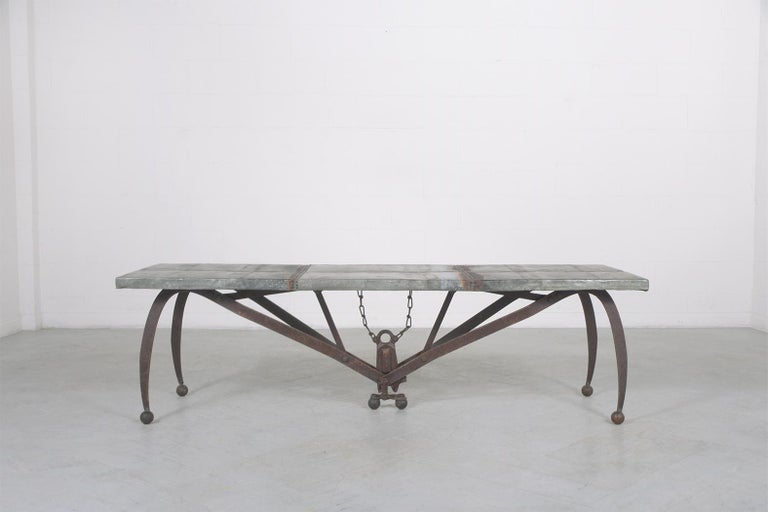 Rustic Iron Modern Coffee Table For Sale at 1stDibs