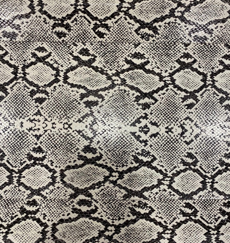 Vintage Organic Modern Faux Python Leather Tray in Ivory and Black ...
