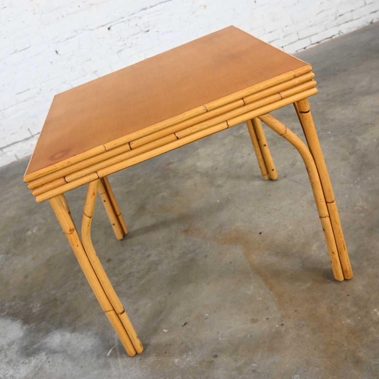 Vintage Organic Modern Island Style Square Rattan Dining Table with ...