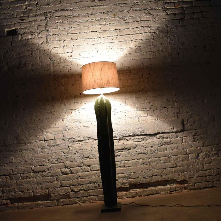 Vintage Organic Modern Plaster Faux Cactus Floor Lamp by Alsy at 1stDibs