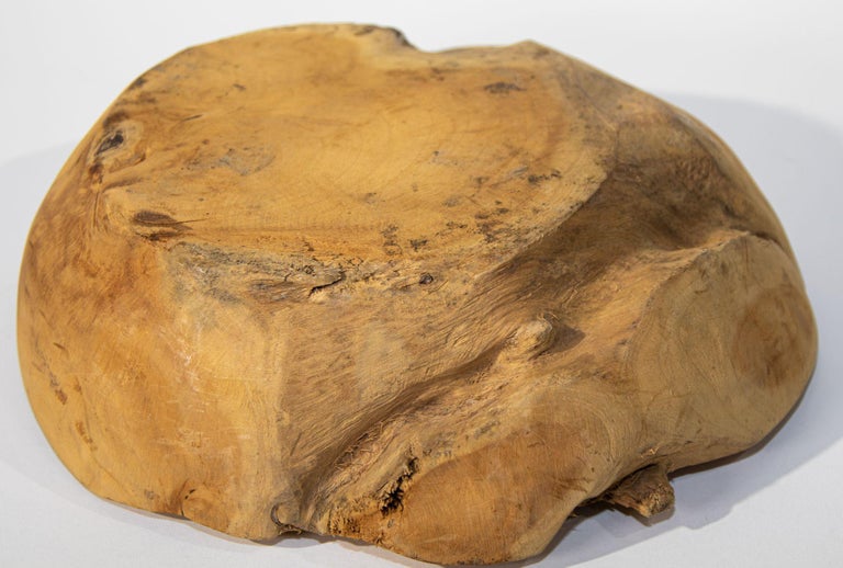 Vintage Organic Teak Wood Root Fruit Bowl For Sale at 1stDibs