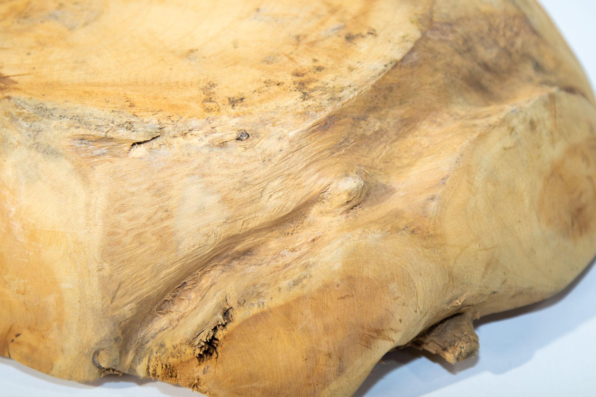 Vintage Organic Teak Wood Root Fruit Bowl For Sale at 1stDibs