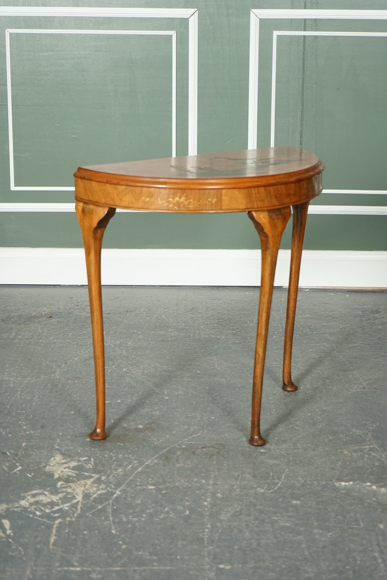 Vintage Oriental Half Moon Demi Lune Table Made by Northampton Cabinet ...