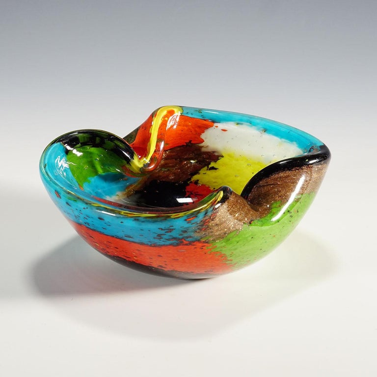 Vintage Oriente Art Glass Bowl by Dino Martens for Aureliano Toso For ...