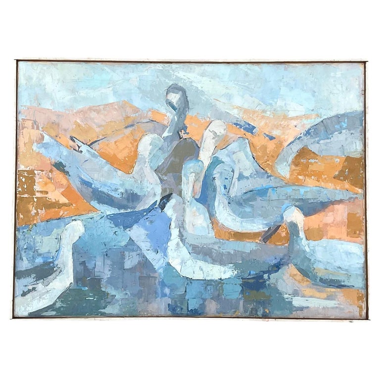 Vintage Original Abstract Oil Painting at 1stDibs