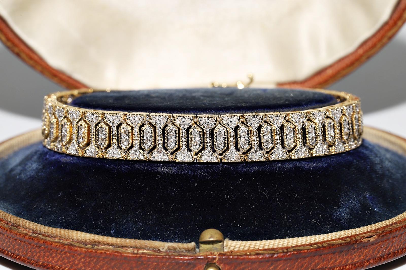 Vintage Original Circa 1980s 18k Gold Natural Diamond Decorated ...