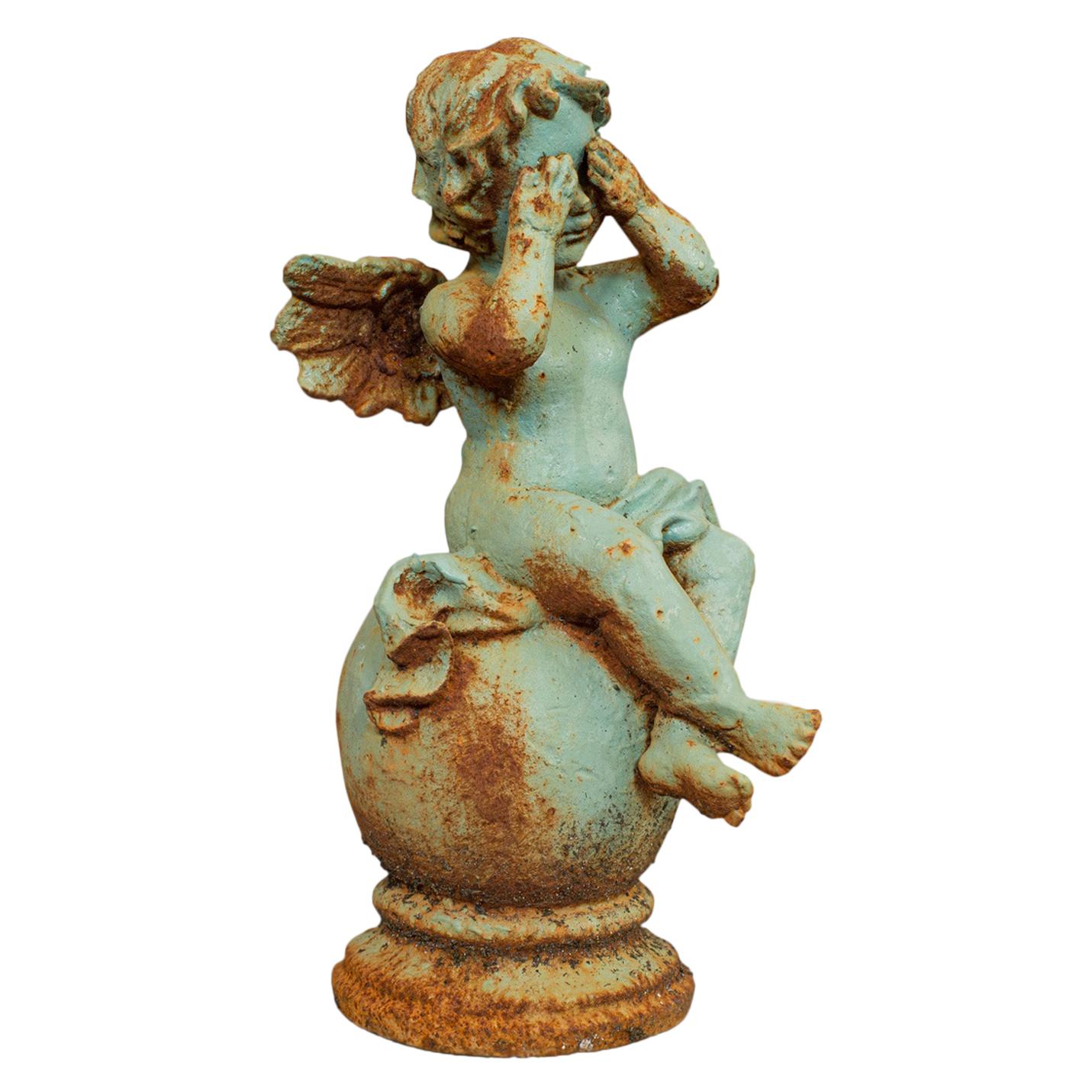 Vintage Ornamental Putto, English, Iron, Decorative, Cherub, Garden ...