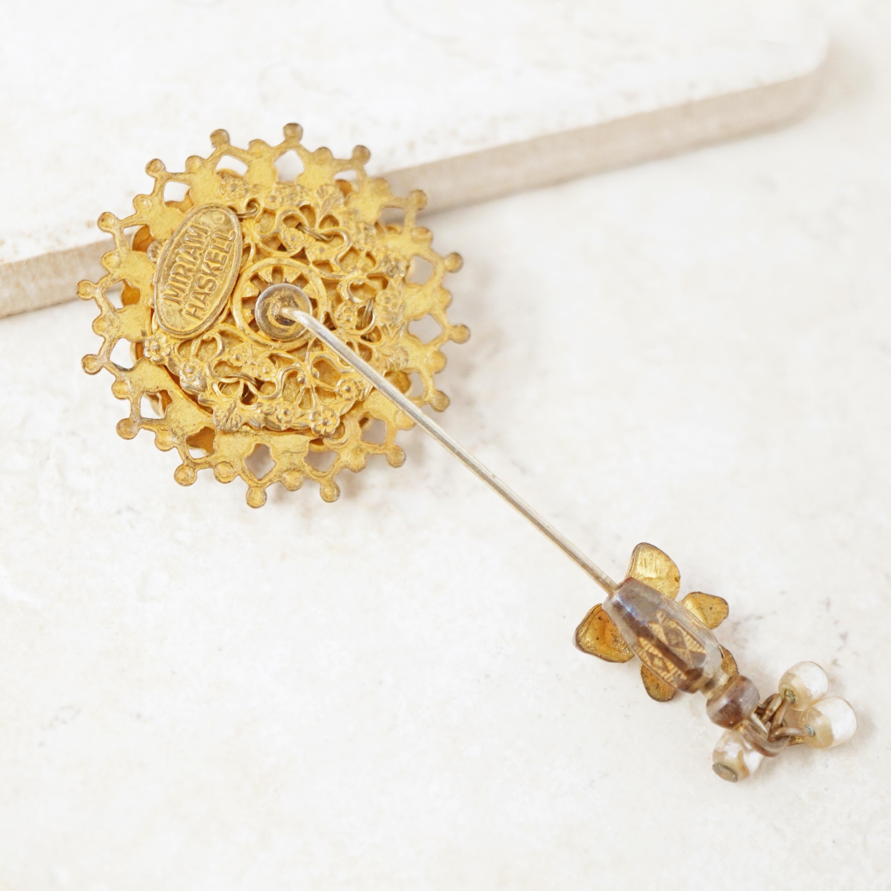 Vintage Ornate Filigree Baroque Pearl Stick Pin by Miriam Haskell ...