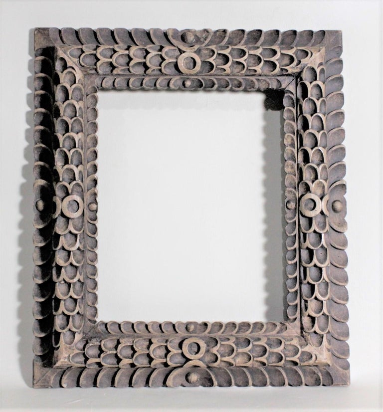Vintage Ornately Hand Carved Wooden Folk Art Styled Picture Frame at ...