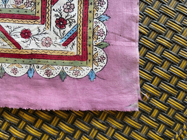 Vintage Ottoman Block Printed Yazma Tablecloth, Turkey, Early 20th ...