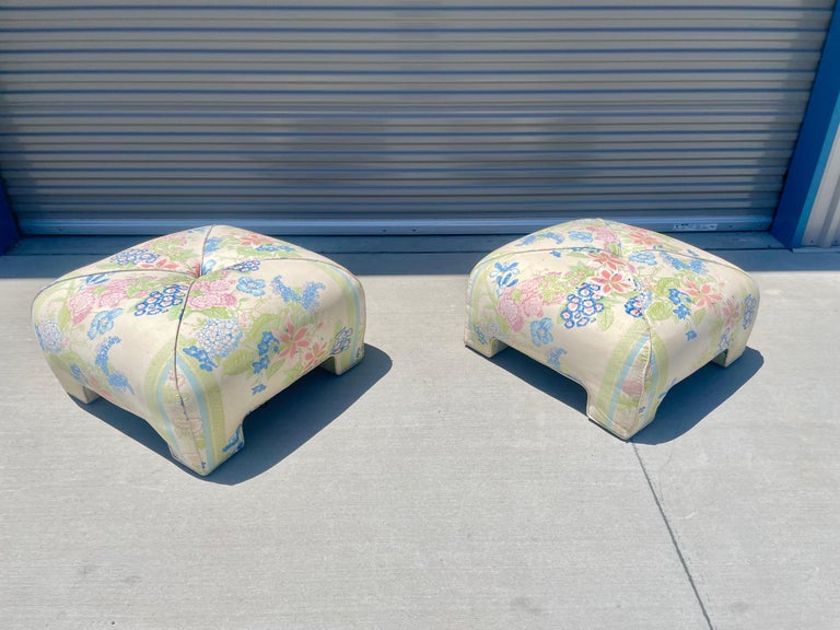 Vintage Ottomans, a Pair For Sale at 1stDibs