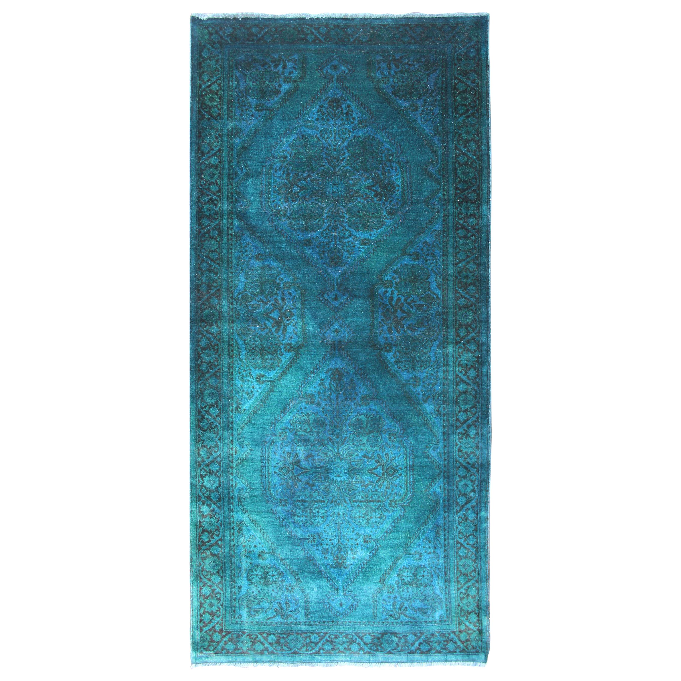 Turquoise Blue Rug in Cotton by Katie Stout For Sale at 1stDibs