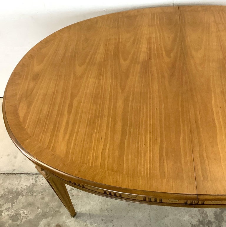 Vintage Oval Dining Table with Three Leaves at 1stDibs