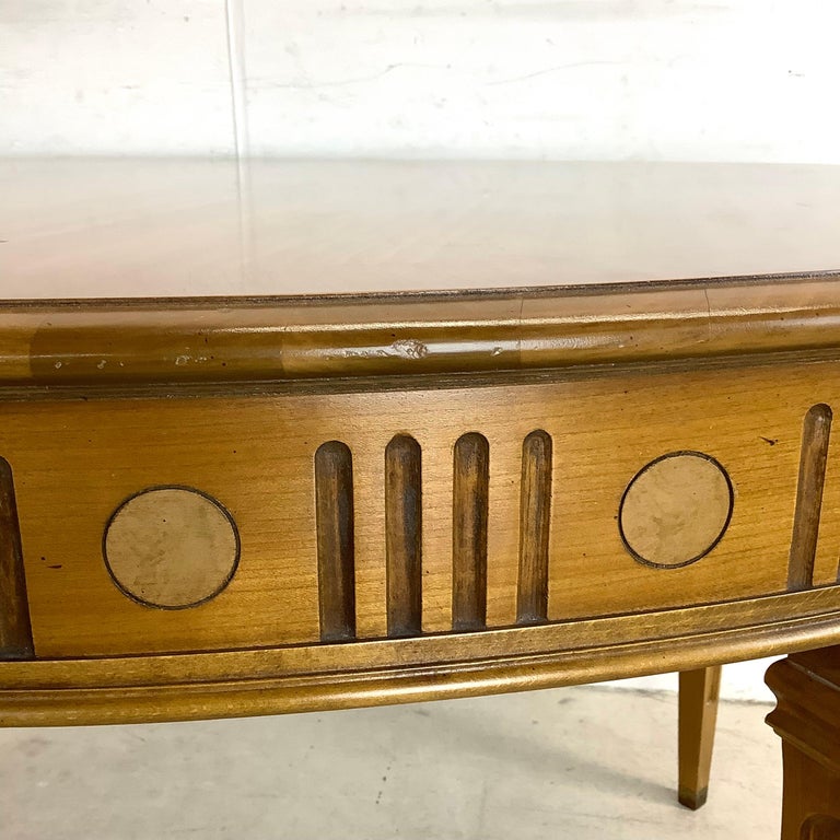 Vintage Oval Dining Table with Three Leaves at 1stDibs