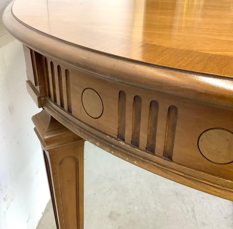 Vintage Oval Dining Table with Three Leaves at 1stDibs