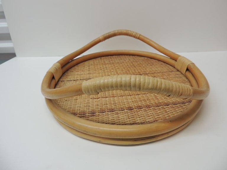 Vintage Oval Shape Bamboo and Rattan Serving Tray at 1stDibs | vintage ...