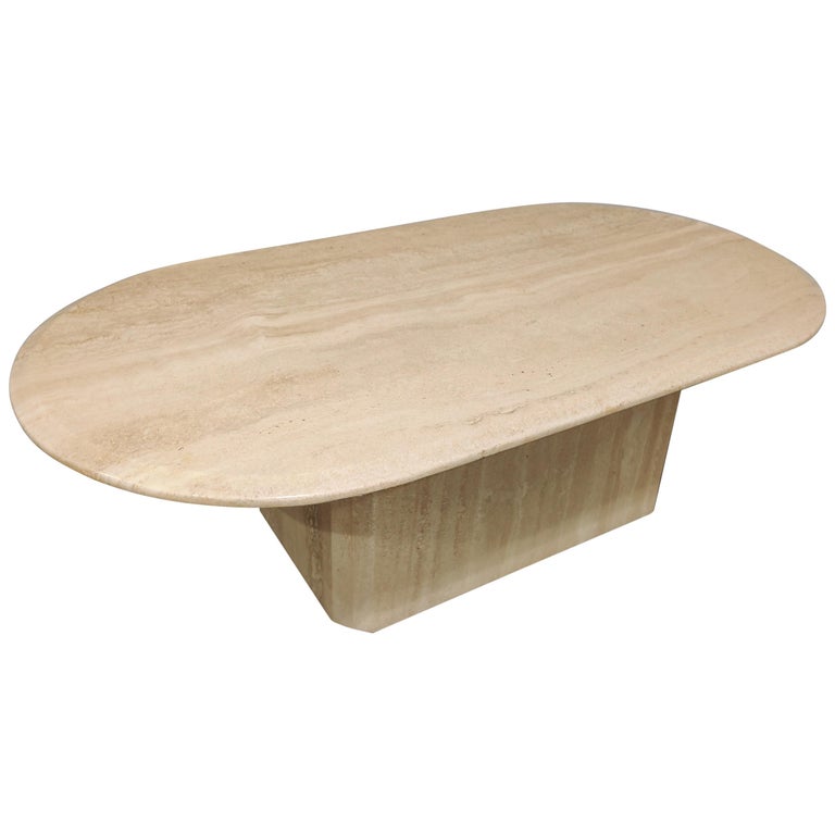Vintage Oval Travertine Coffee Table, 1970s at 1stDibs | travertine ...