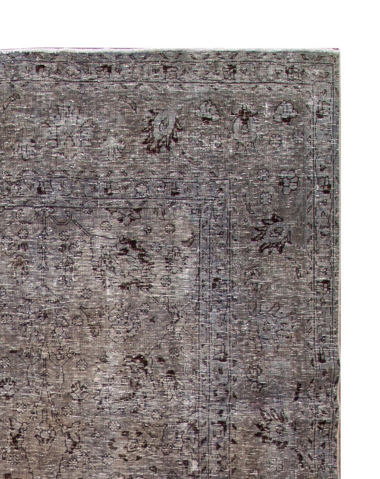 Vintage Overdyed Gray Rug For Sale at 1stDibs