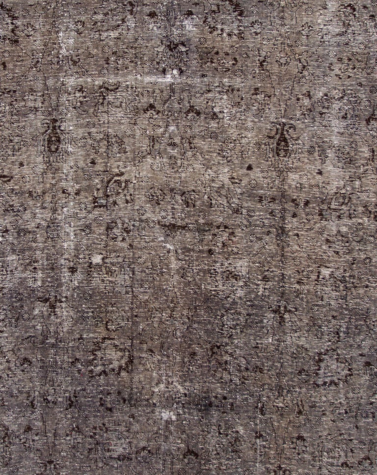Vintage Overdyed Gray Rug For Sale at 1stDibs