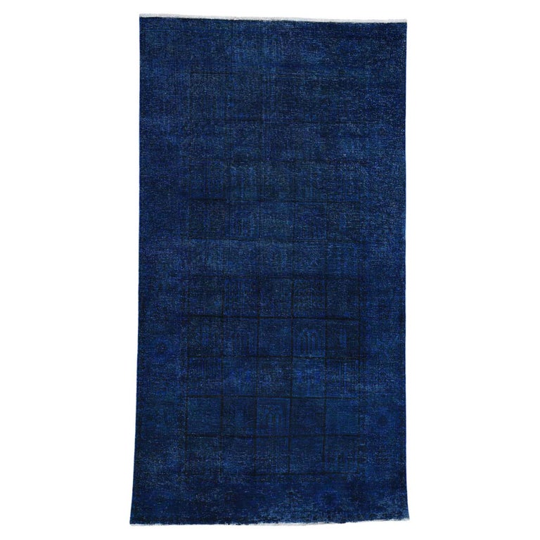 Vintage Overdyed Persian Tabriz Distressed Handmade Wide Runner Wool ...