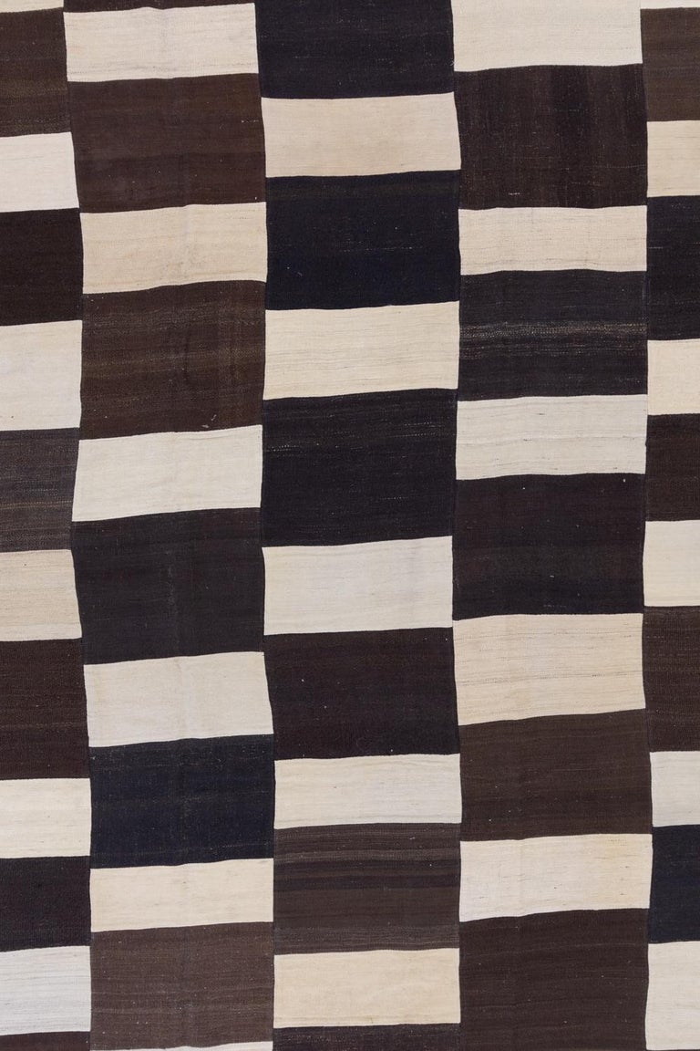 Vintage Oversize Checkered Kilim For Sale at 1stDibs