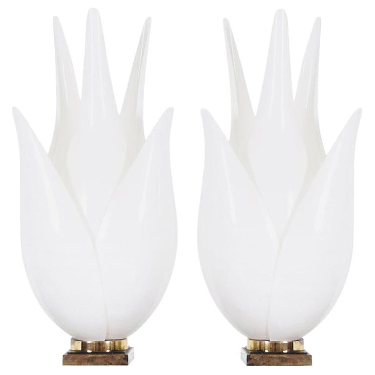 Vintage Oversized "Tulip" Lamps by Roger Rougier For Sale at 1stdibs