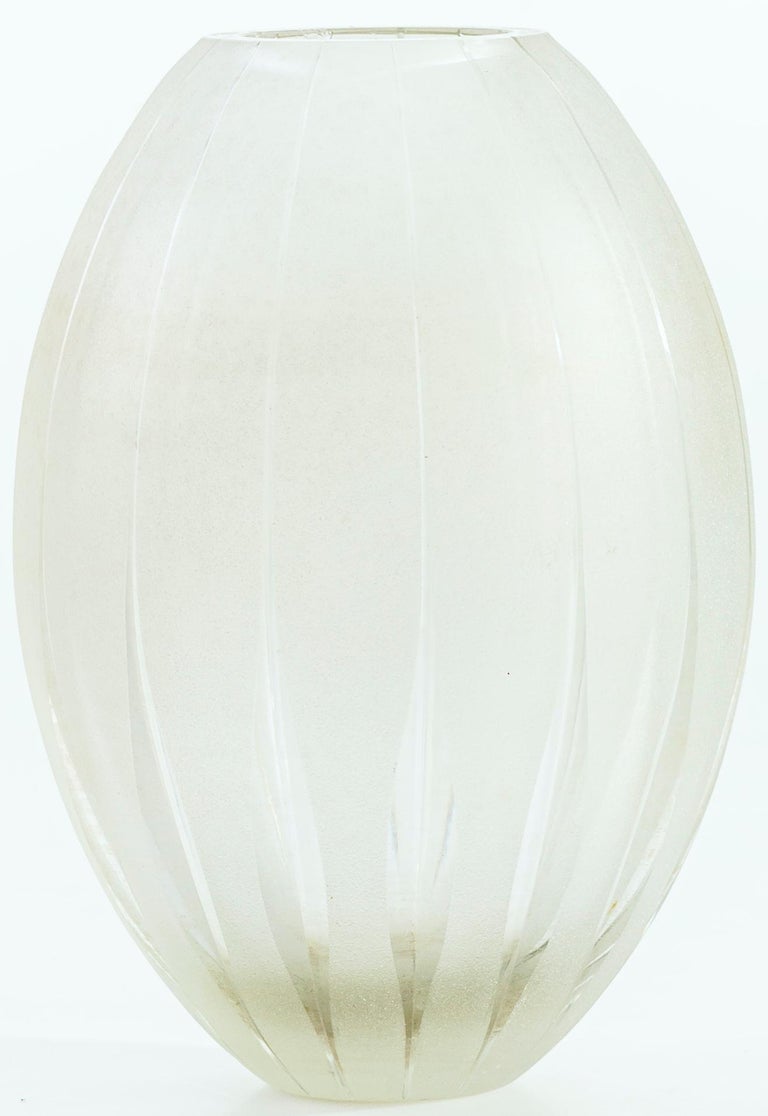 Vintage Ovoidal Glass Vase, France, 1970s For Sale at 1stDibs