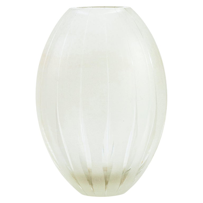 Vintage Ovoidal Glass Vase, France, 1970s For Sale at 1stDibs