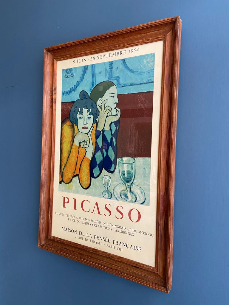 Vintage Pablo Picasso Exhibition Poster in Wooden Frame, France, 1956 ...