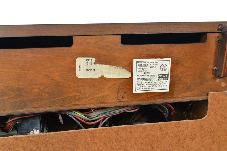 Vintage Packard Bell Space Age Stereo Console in Walnut For Sale at 1stDibs