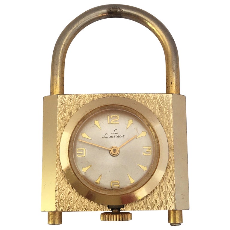 Vintage Padlock Shape Swiss Mechanical Pendant Watch For Sale at ...