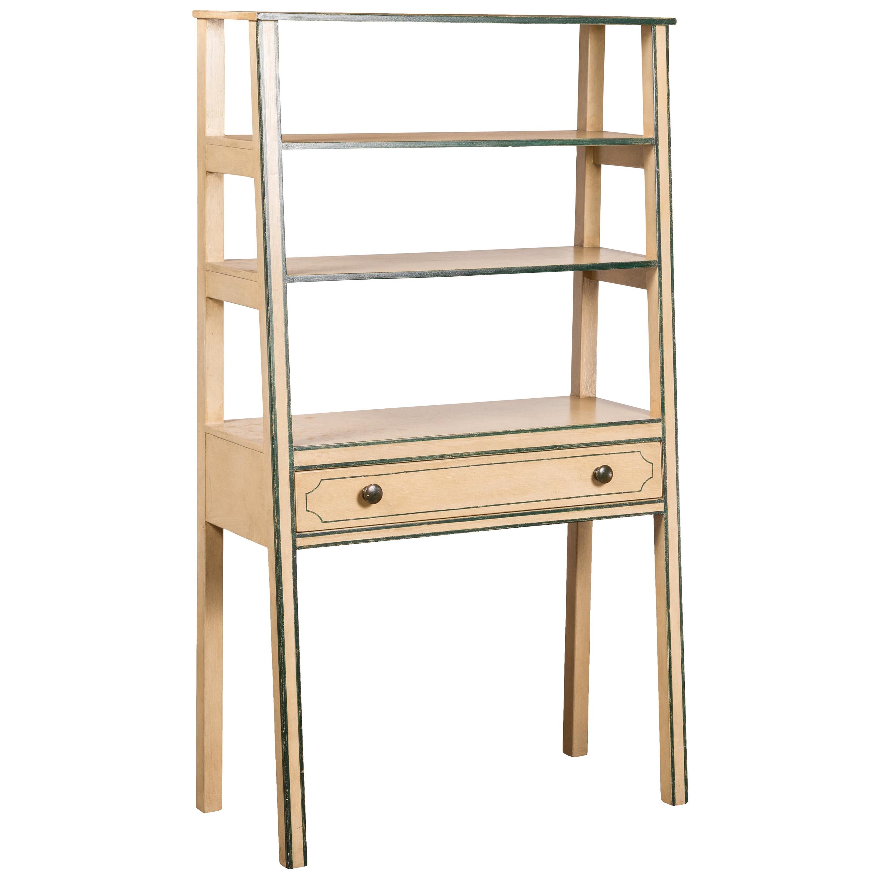 Vintage Metal Storage Rack with Green Paint For Sale at 1stDibs