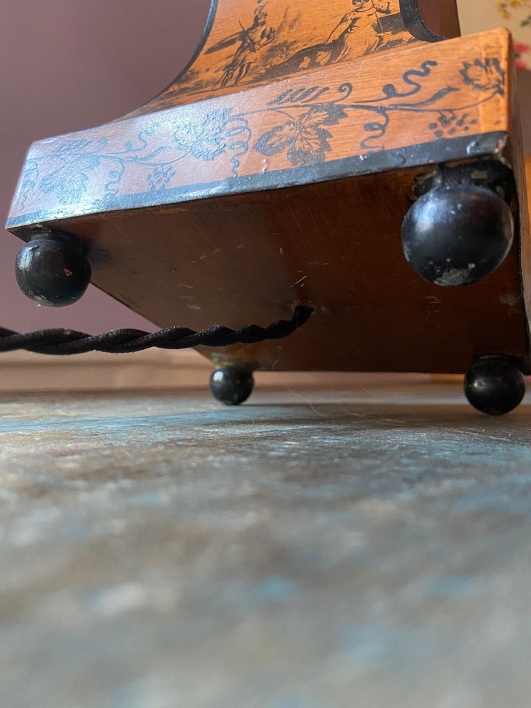 Vintage Painted Metal Table Lamp with Customized Shade, France Late ...