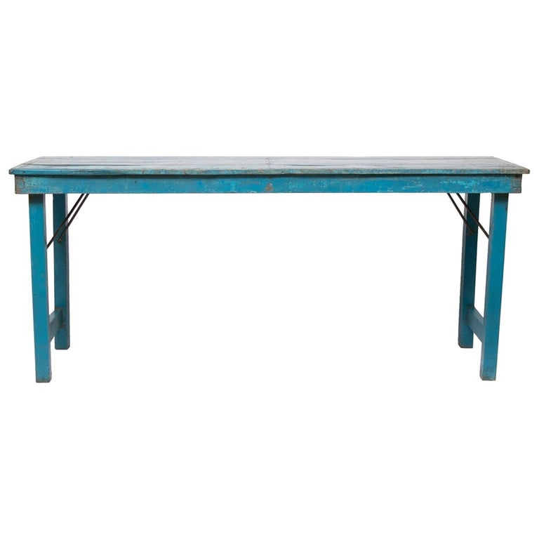 Vintage Painted Teak Indian Wedding Table For Sale at 1stDibs