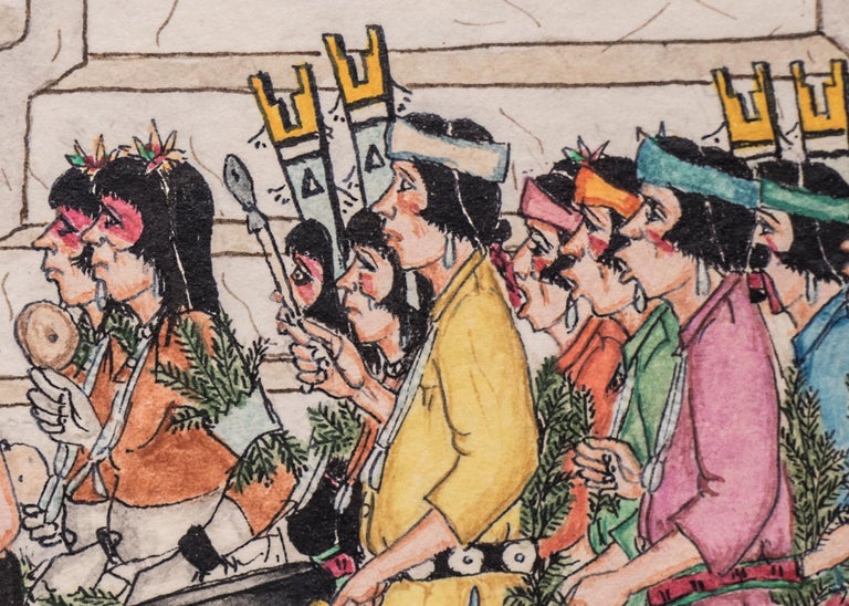 Pueblo Harvest Dance, vintage Painting by Jose Roybal (San Ildefonso ...