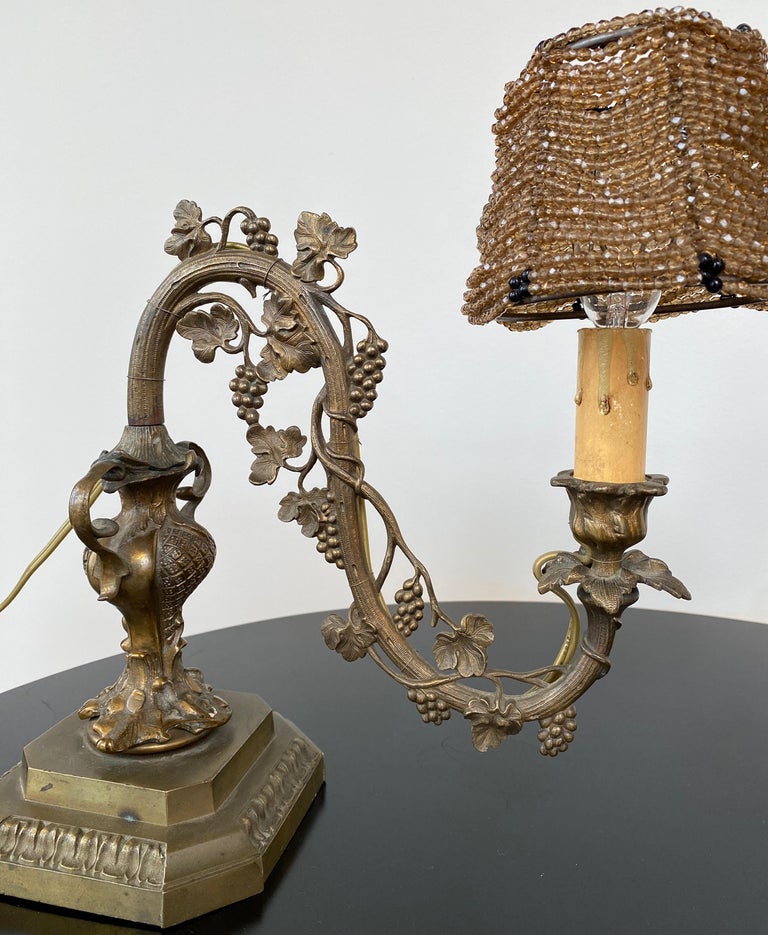 Vintage Pair of Brass Grapevine Arm Style Piano Lamps at 1stDibs