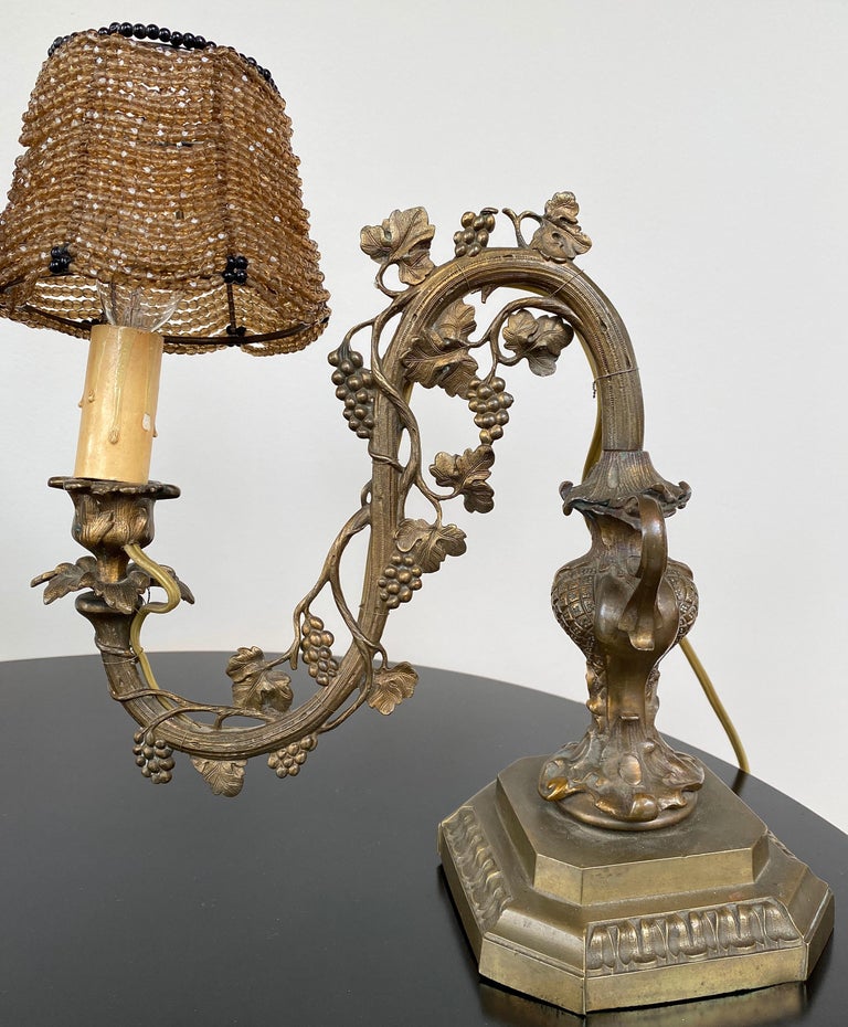 Vintage Pair of Brass Grapevine Arm Style Piano Lamps at 1stDibs