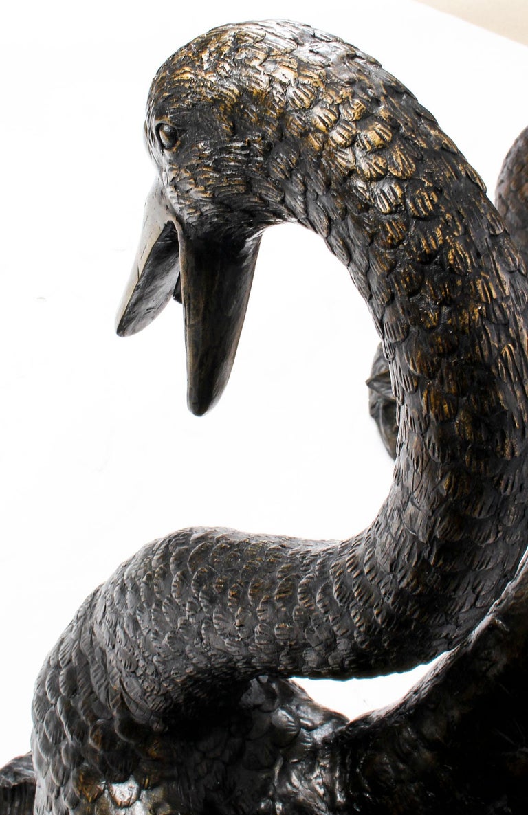 Vintage Pair of Bronze Water-Feature Fountains Swans, 20th Century For ...
