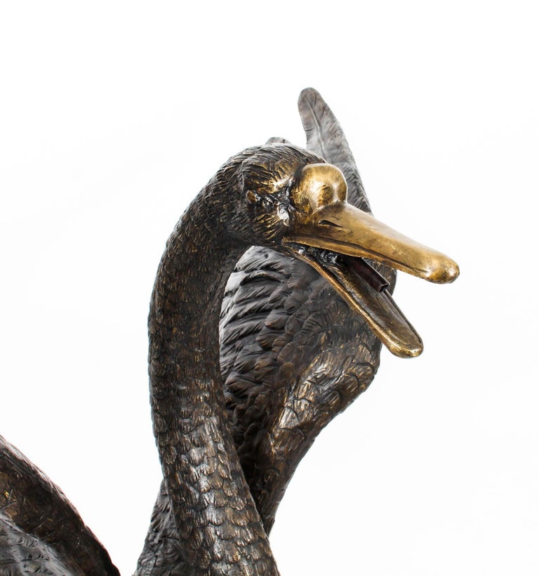 Vintage Pair of Bronze Water-Feature Fountains Swans, 20th Century For ...